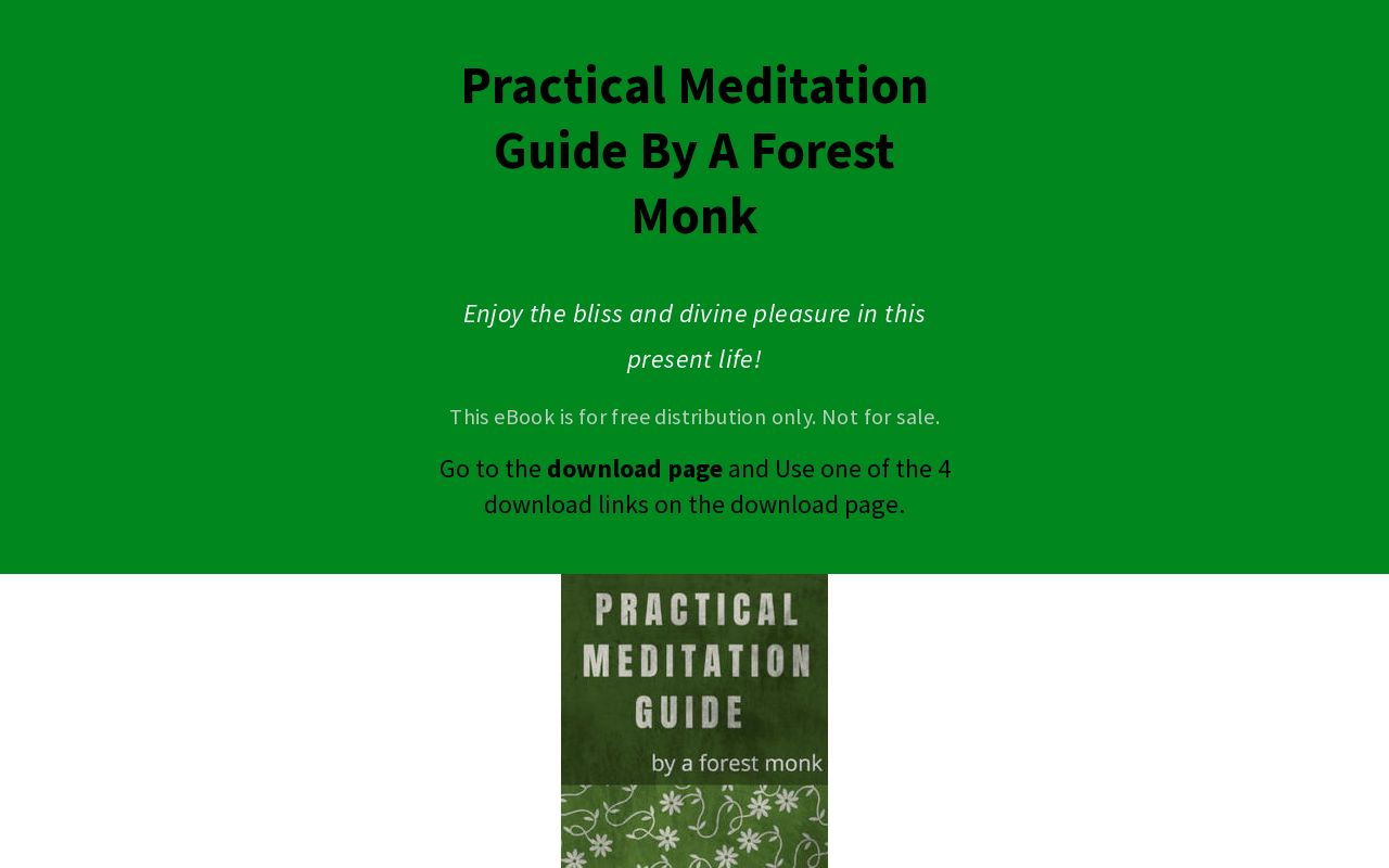 PRACTICAL MEDITATION GUIDE BY A FOREST MONK E-book